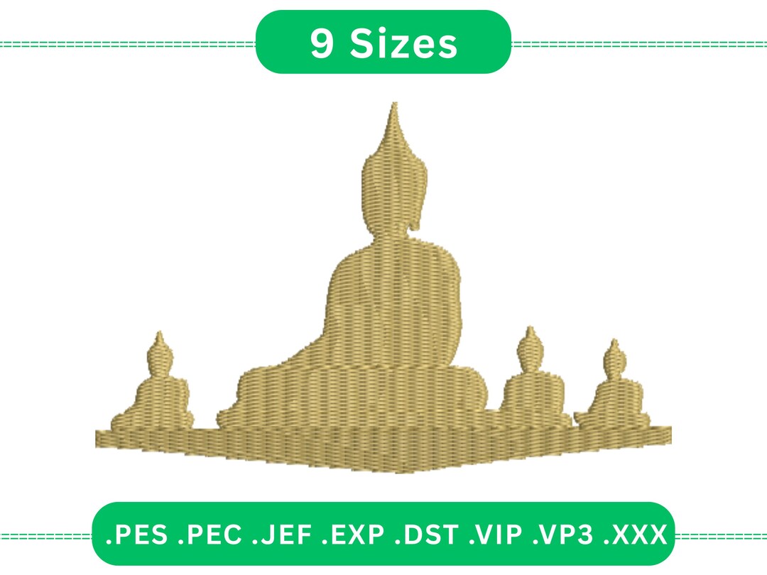 Serene Buddha Embroidery Design - Spiritual Meditation Yoga Zen Art ...