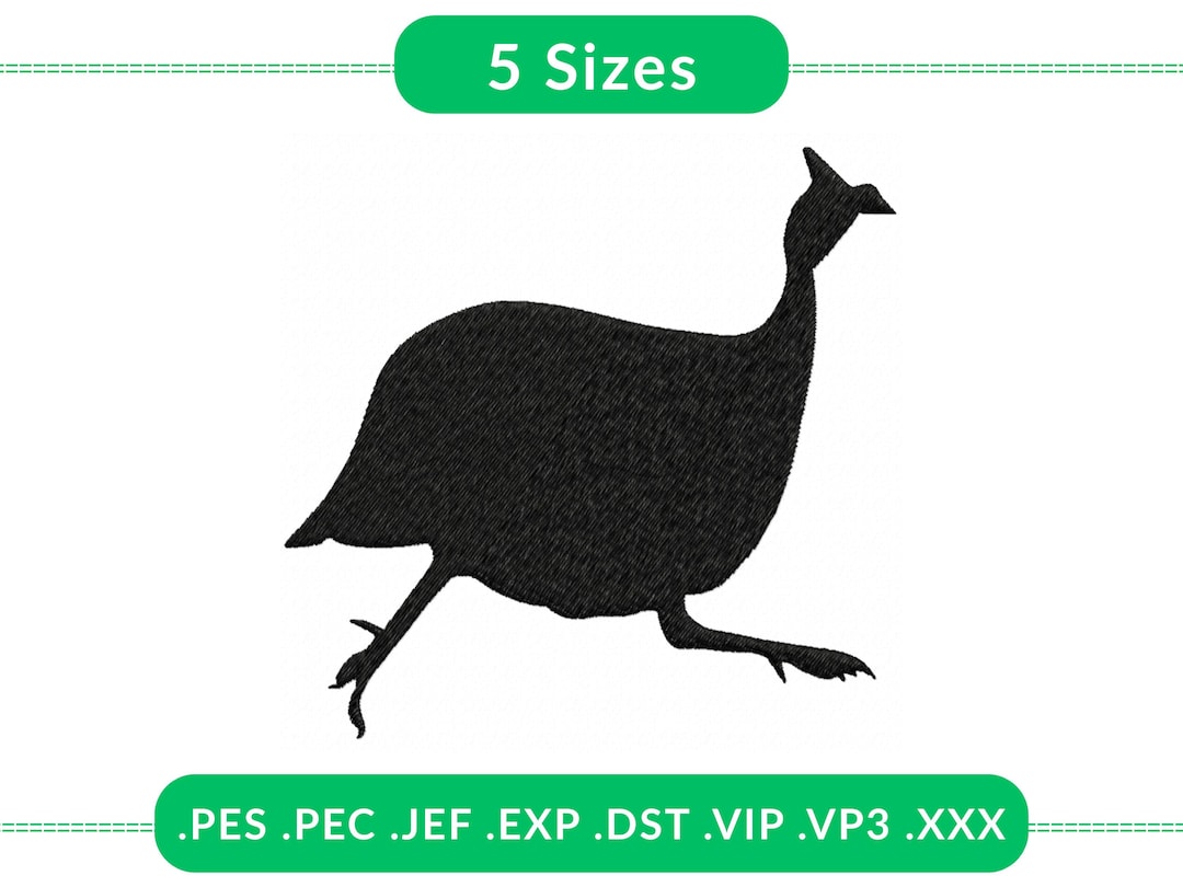 Minimalist Guinea Fowl Embroidery Design | Guinea Fowl Silhouette ...