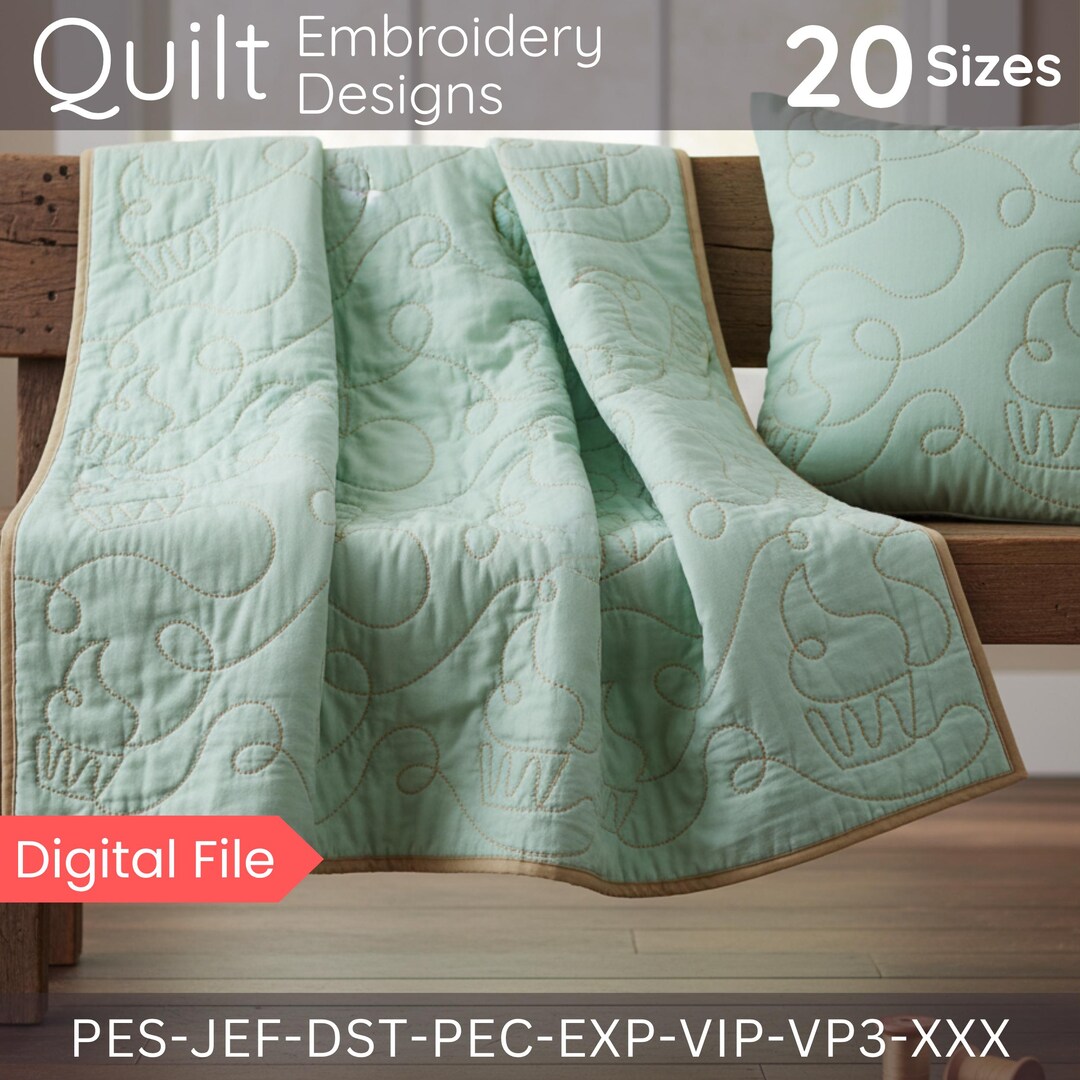 Cupcake Quilt Block Embroidery Design | Baking Continuous Line Quilting ...