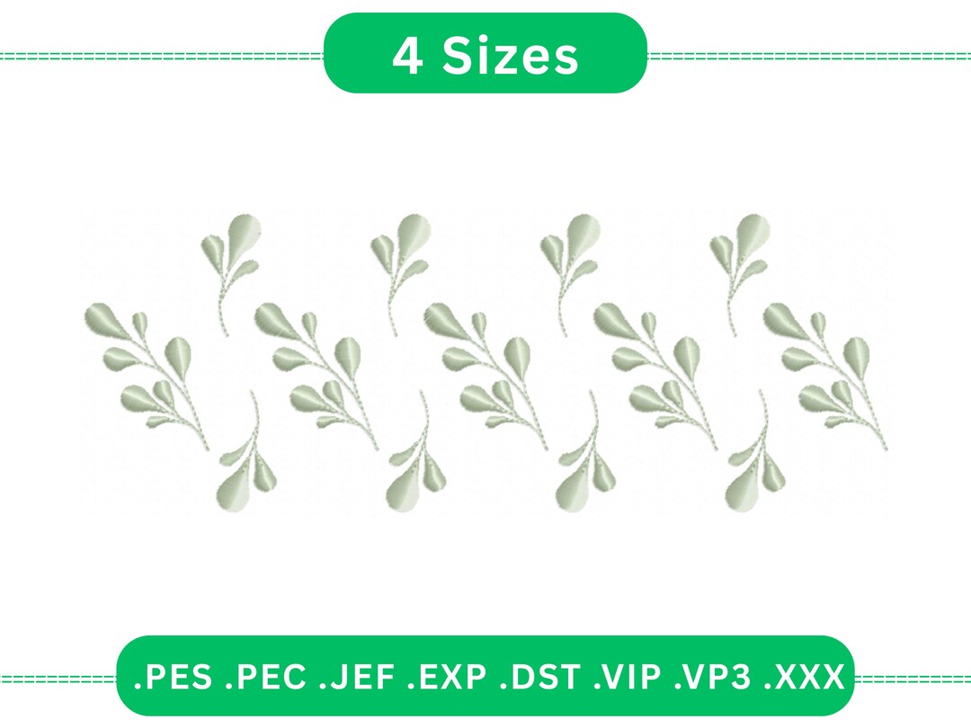 Leaf Border Embroidery Design | Palm Branch Machine Embroidery Pattern ...