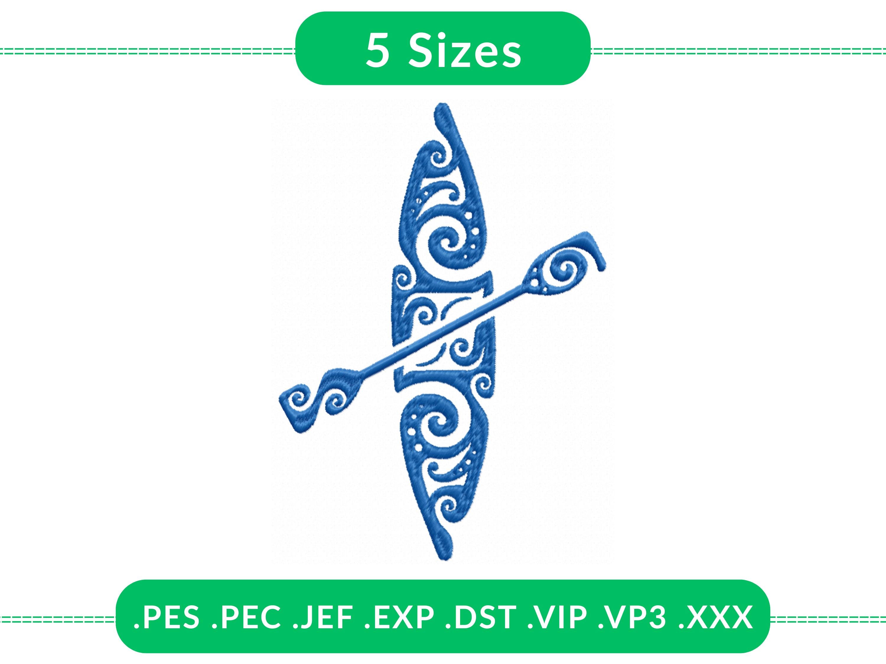 Tribal Kayak Embroidery Design | Swirly Boho Paddle Machine Embroidery ...