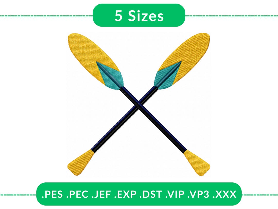 Crossed Oars Embroidery Design | 5 Sizes | Paddle Sports Machine ...