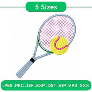 Tennis Racket and Ball Embroidery Design - Sporty Equipment Machine ...