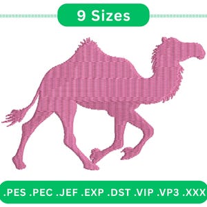 Walking Camel With Hair Detail Embroidery Design | 9 Sizes | Desert ...