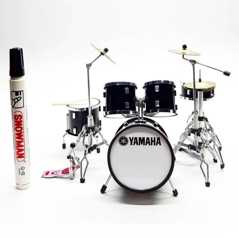 Miniature Drum Set Replica Drum Kit Yamaha With Stage for Birthday Gift ...