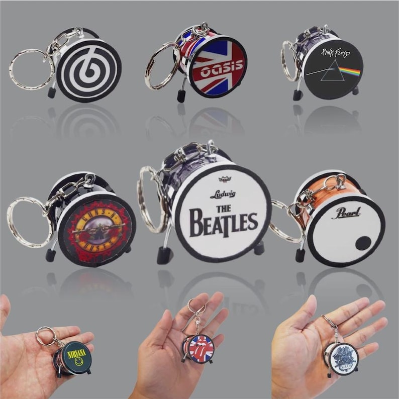 3 Pcs Bass Drum Keychain Band Icon Personalized Drummer Birthday Gift ...