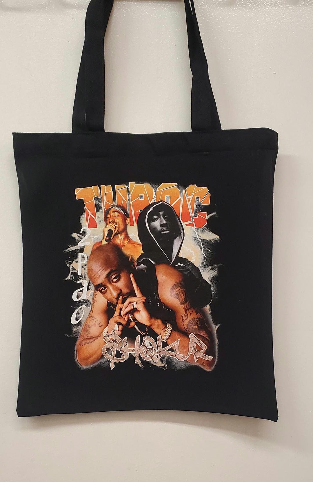 Black Hip Hop Rap Graphic Tupac 2pac Music Legend Fan Custom Tote Bag ...