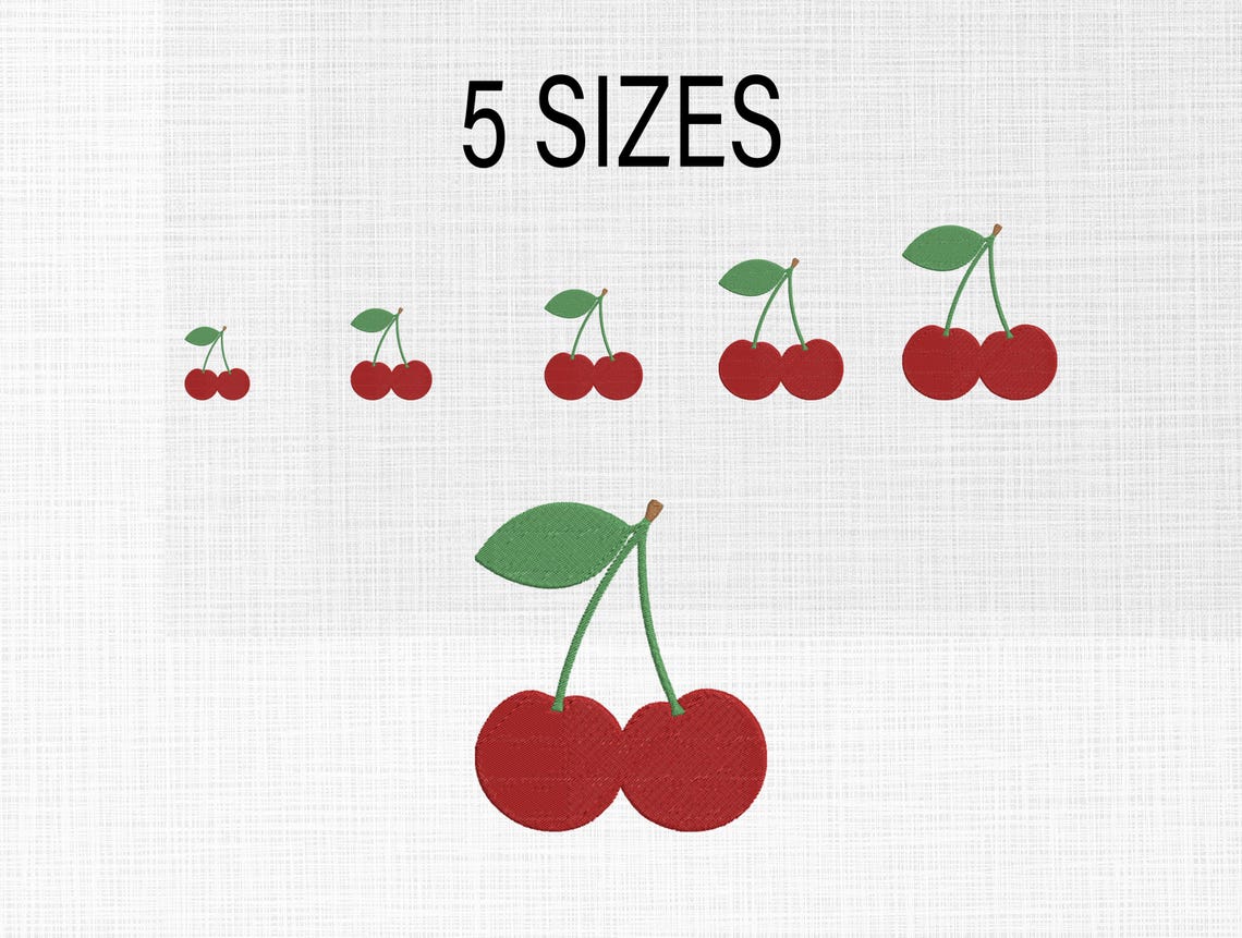 Red Cherry Embroidery Design, Mini Fruit Pattern (digital Download) - Etsy