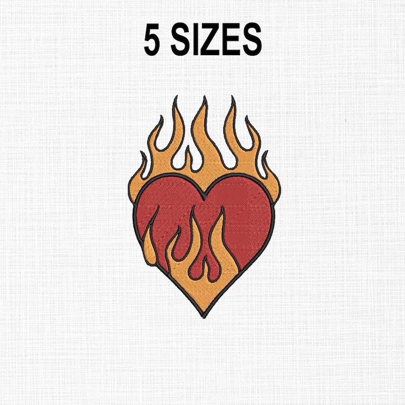 Heart With Flame Pes - Etsy