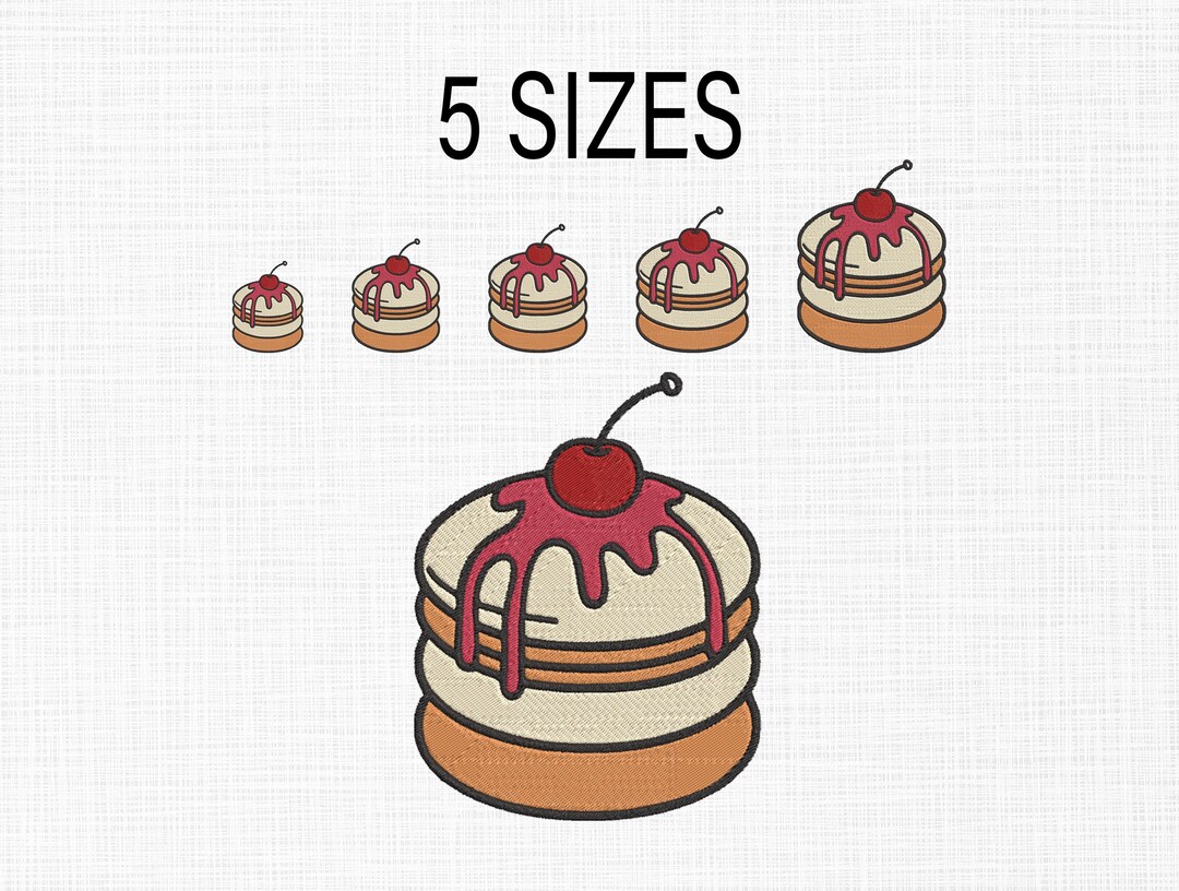 Pancake Embroidery Design Cake Embroidery Design Mini Cake Embroidery ...