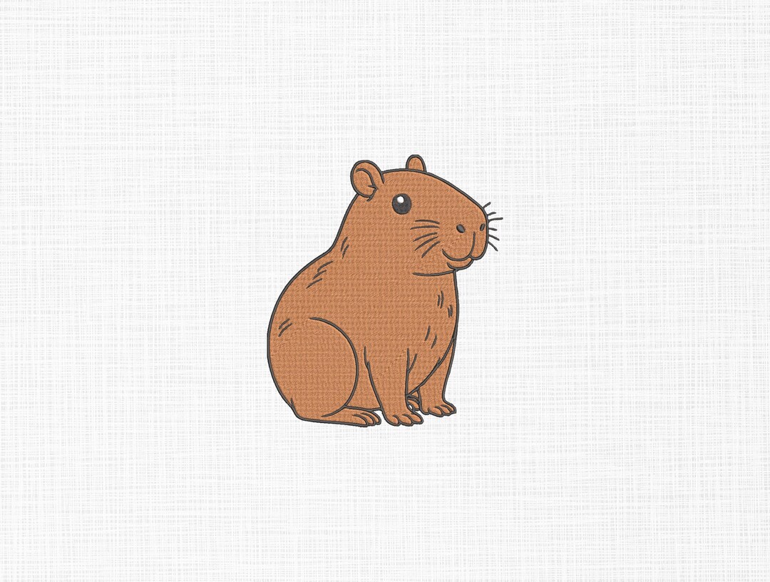 Capybara Embroidery Design Mini Capybara Embroidery Design Baby ...