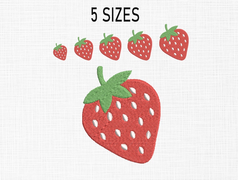Strawberry Embroidery Design Mini Strawberry Embroidery Design Fruits ...