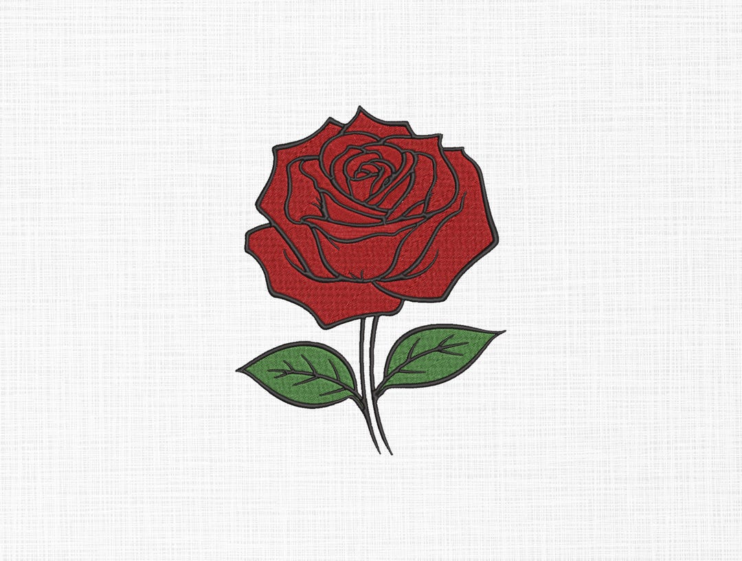 Red Rose Embroidery Design Rose Embroidery Design Flower Embroidery ...
