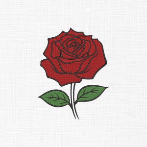 Red Rose Embroidery Design Rose Embroidery Design Flower Embroidery ...