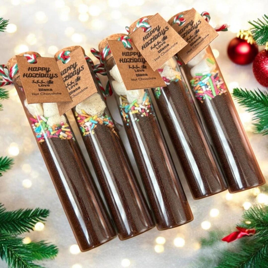 Hot Chocolate Tube,mini Marshmallows & Candy Cane, Christmas Gift, Cozy ...