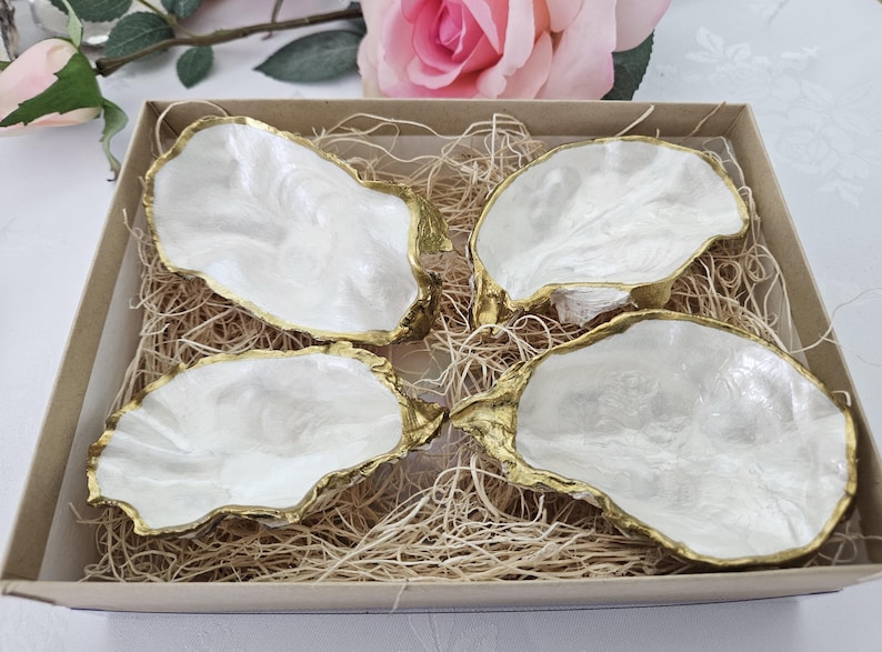 Elegant Oyster Shell Ring Dish | Handcrafted | Gift for Her | Gift for ...