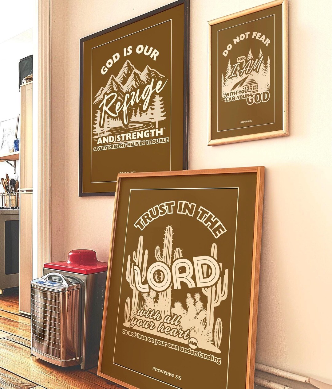 Rustic Christian Wall Art Bible Verse Print Digital Religious Artwork ...