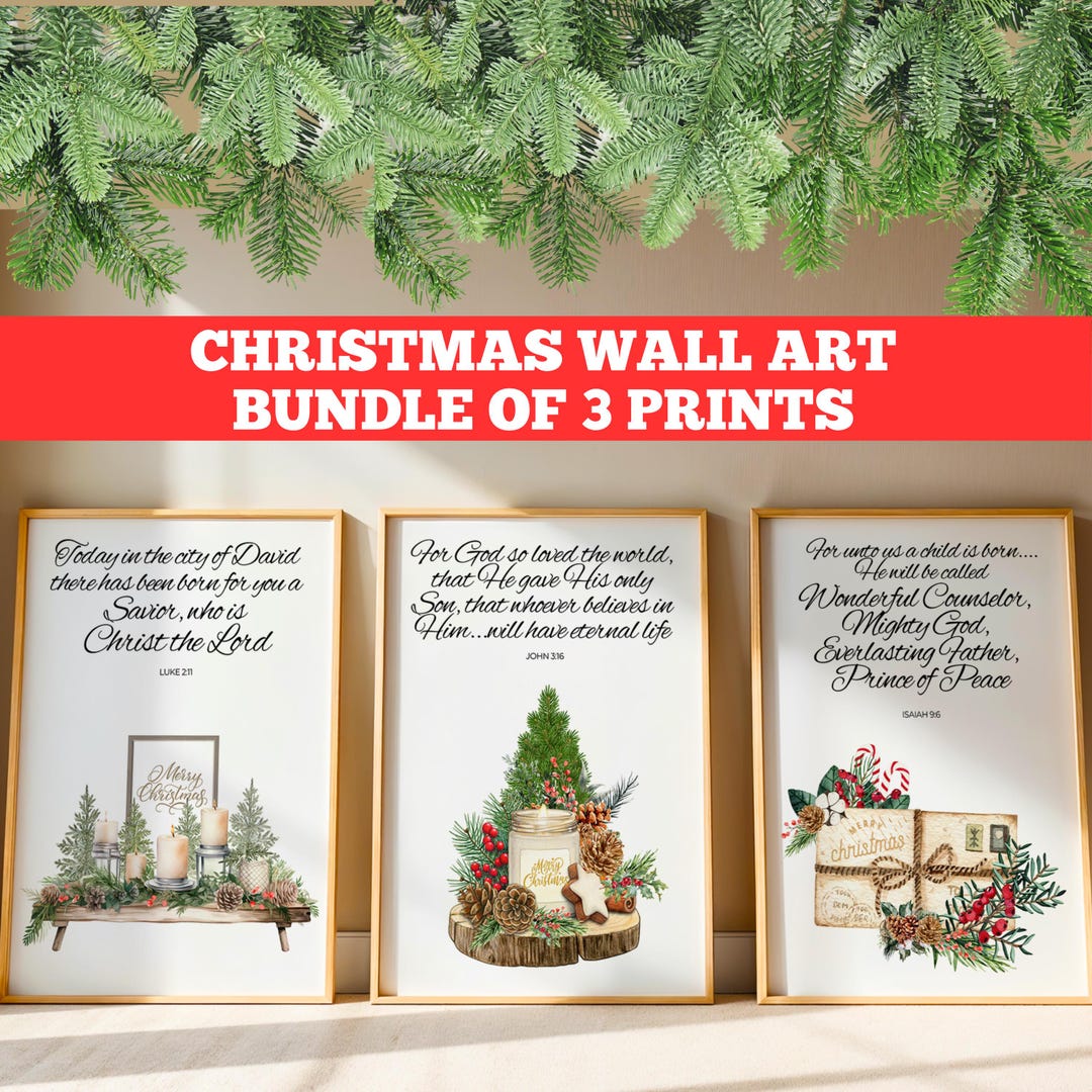 Christmas Bible Art Christian Wall Decor Minimalist Religious Art ...