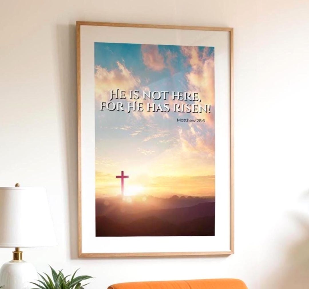Easter Wall Art Printable Design Digital Download Christian Decoration ...
