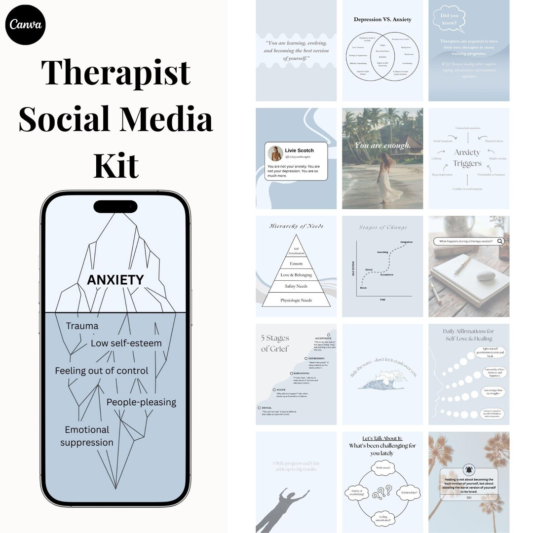 Therapist Instagram Posts, Mental Health Templates, Psychologist Social ...