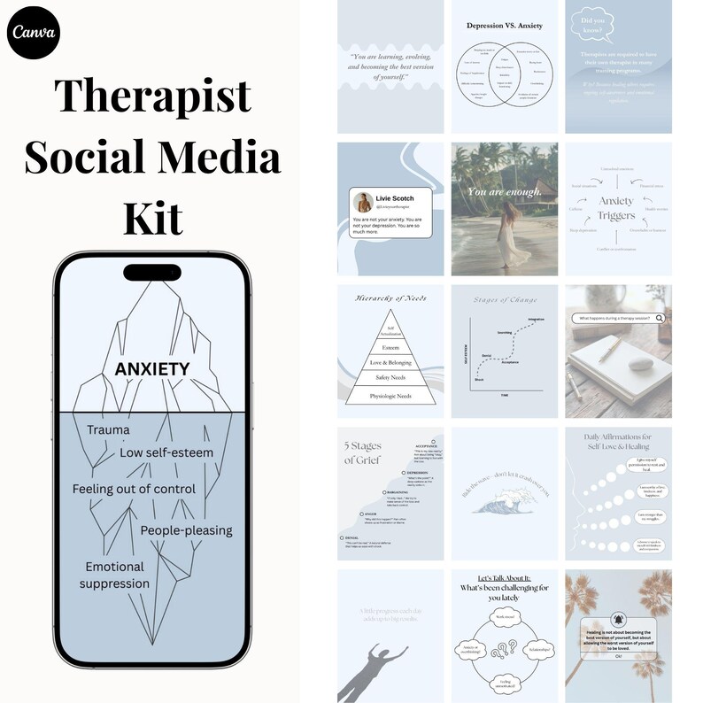 Therapist Instagram Posts, Mental Health Templates, Psychologist Social ...