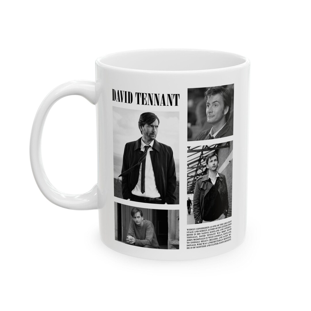 David Tennant Biography Vintage Mug, David Tennant Mug, David Tennant ...