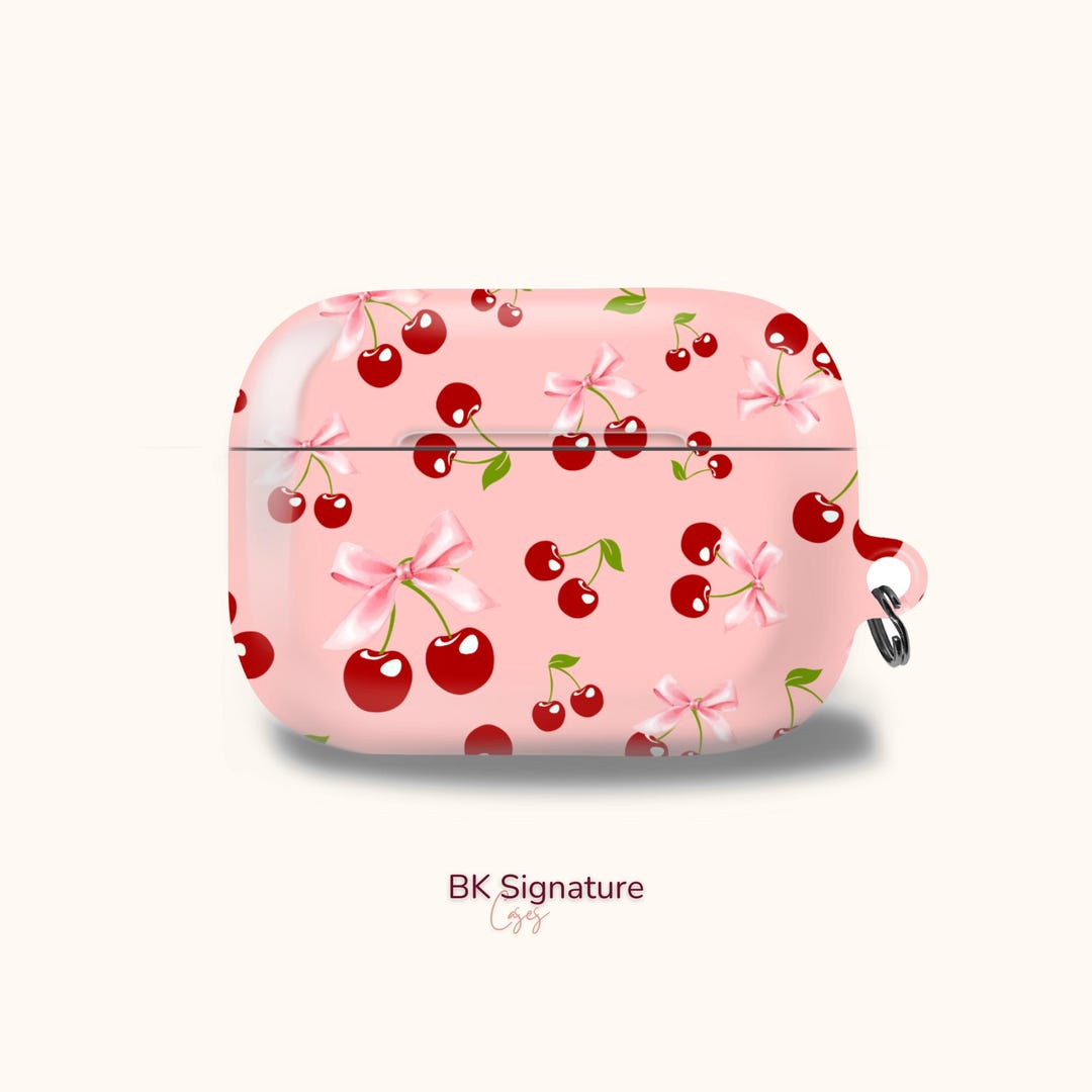 Pink Cherry AirPod Case Coquette Cover Fits Airpods Pro, Pro 2, Airpods ...