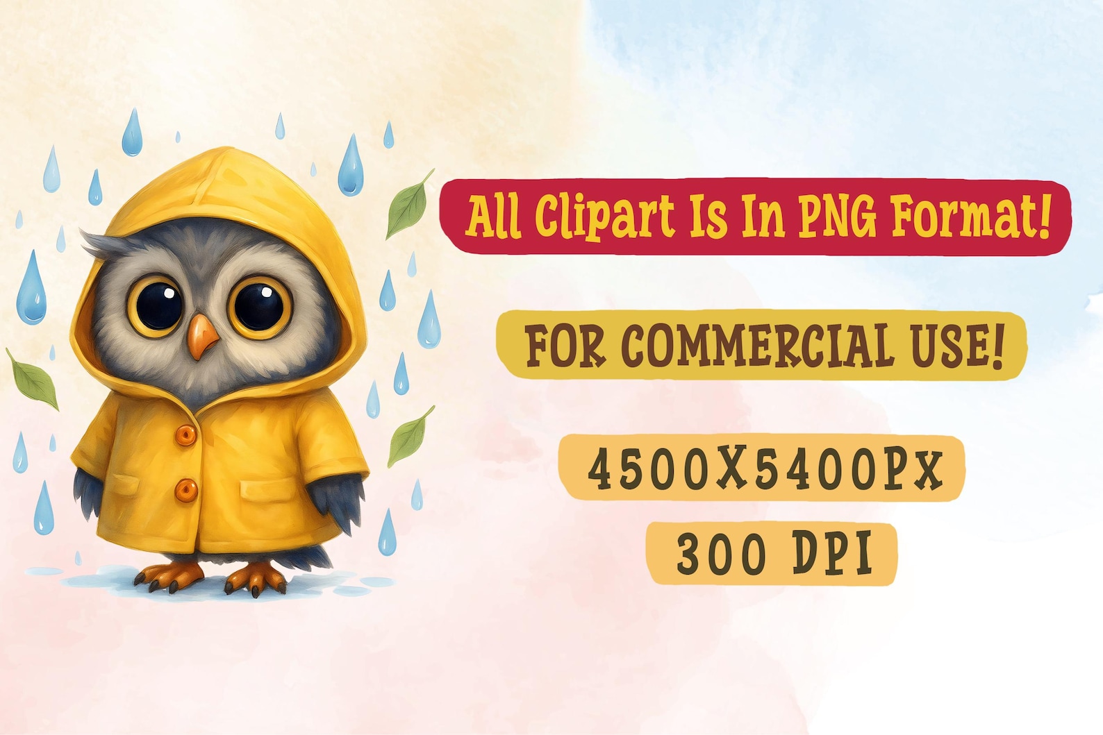 Cute Owl Watercolor Clipart Bundle, Commercial Use (PNG) - Etsy