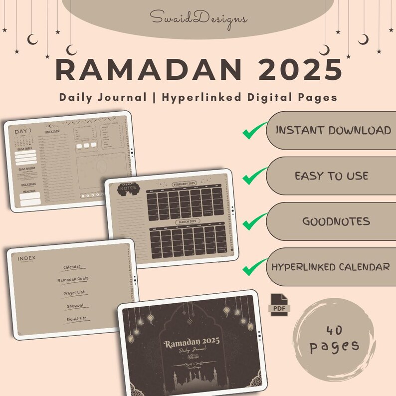 Ramadan Digital Planner 2025 | Salah, Qur'an Tracker | Goals ...