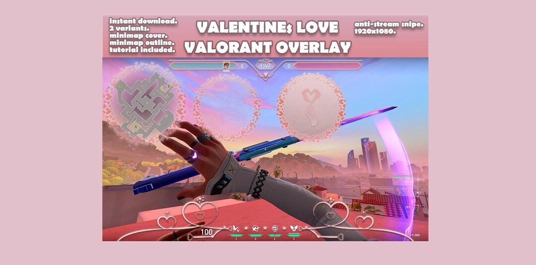 Valentine's Pink Love Valorant Overlay | Stream Overlay for Twitch, OBS ...