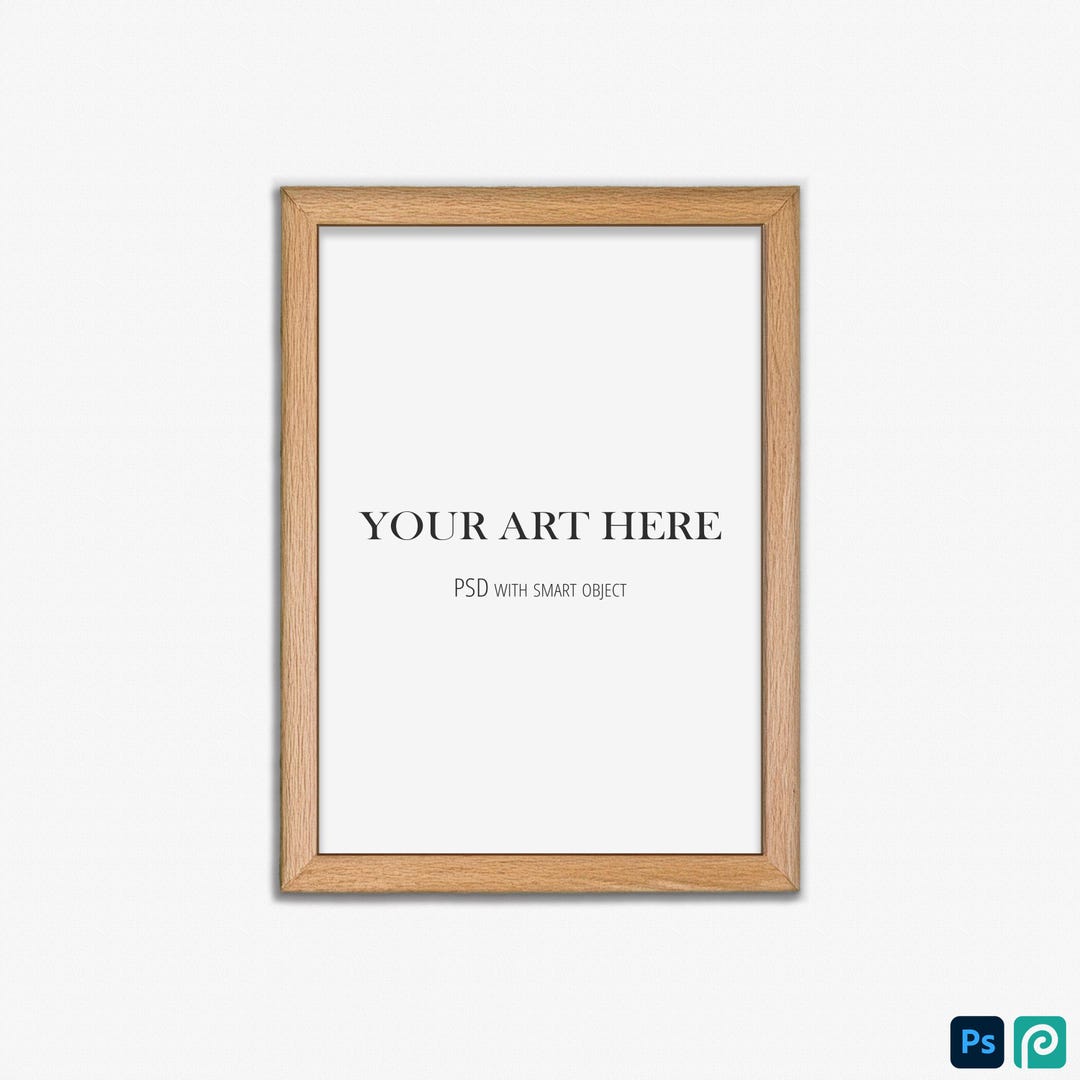 A4 Mockup Natural Oak Wood | Frame Mockup | ISO Ratio | With Optional ...