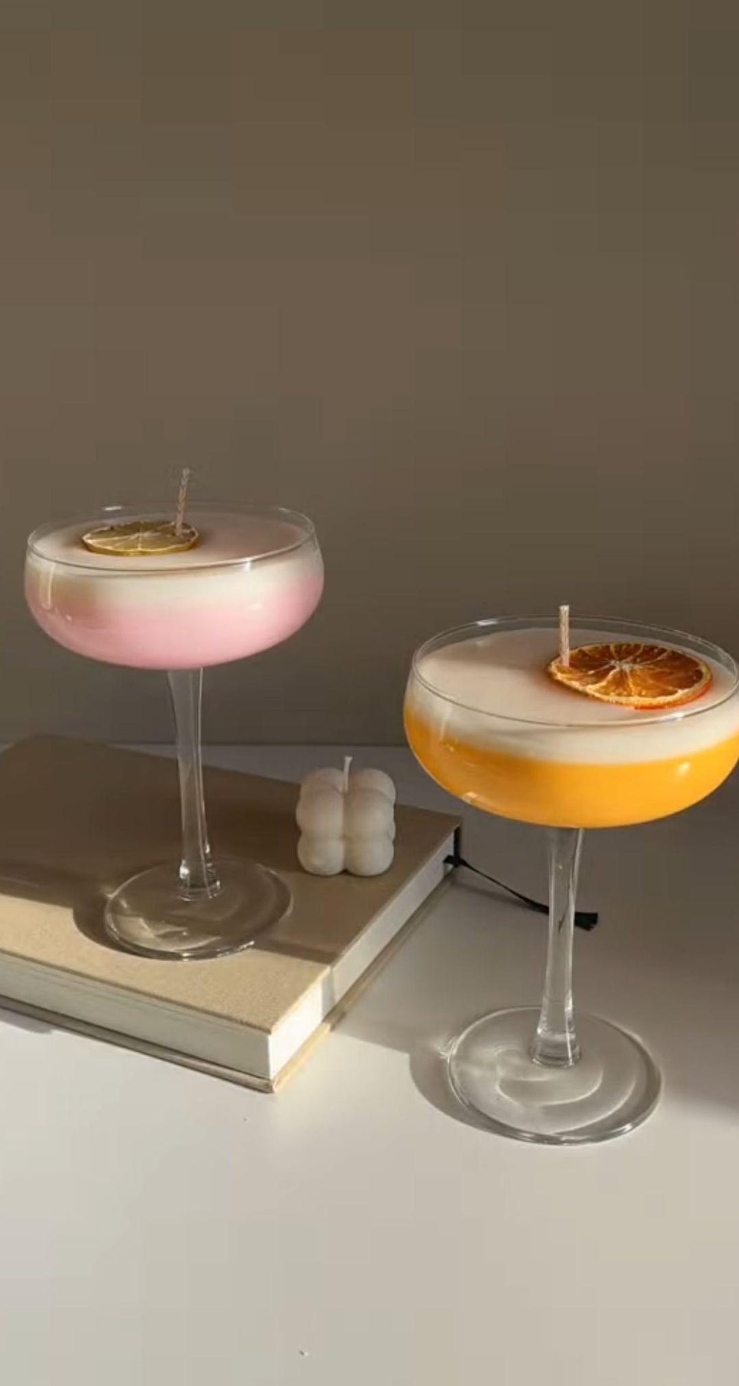 Luxury Cocktail Glass Candles – Handmade Aesthetic Soy Wax Candles ...