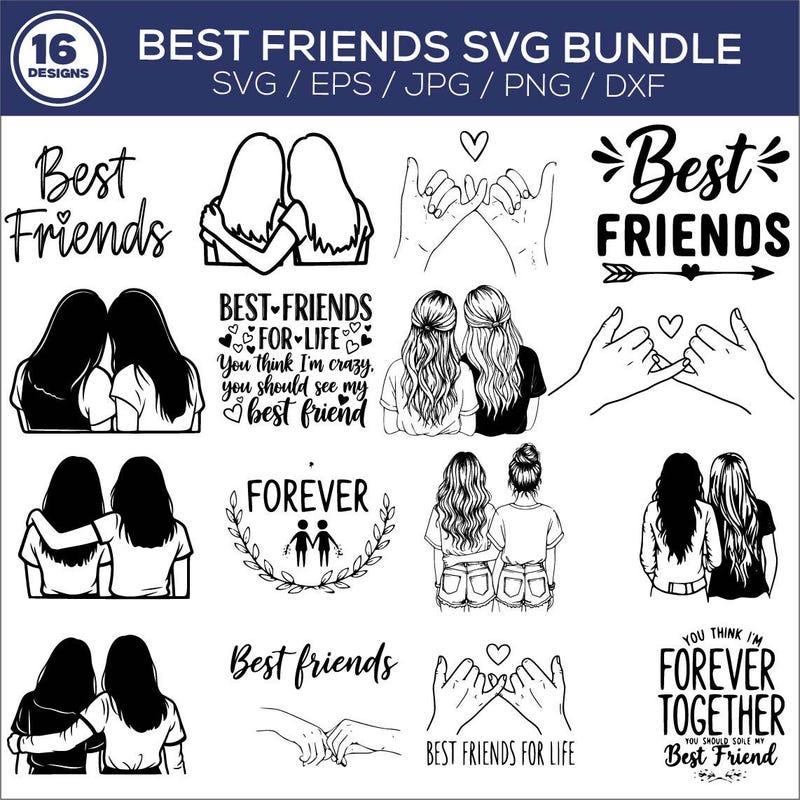Best Friends Outline - Etsy