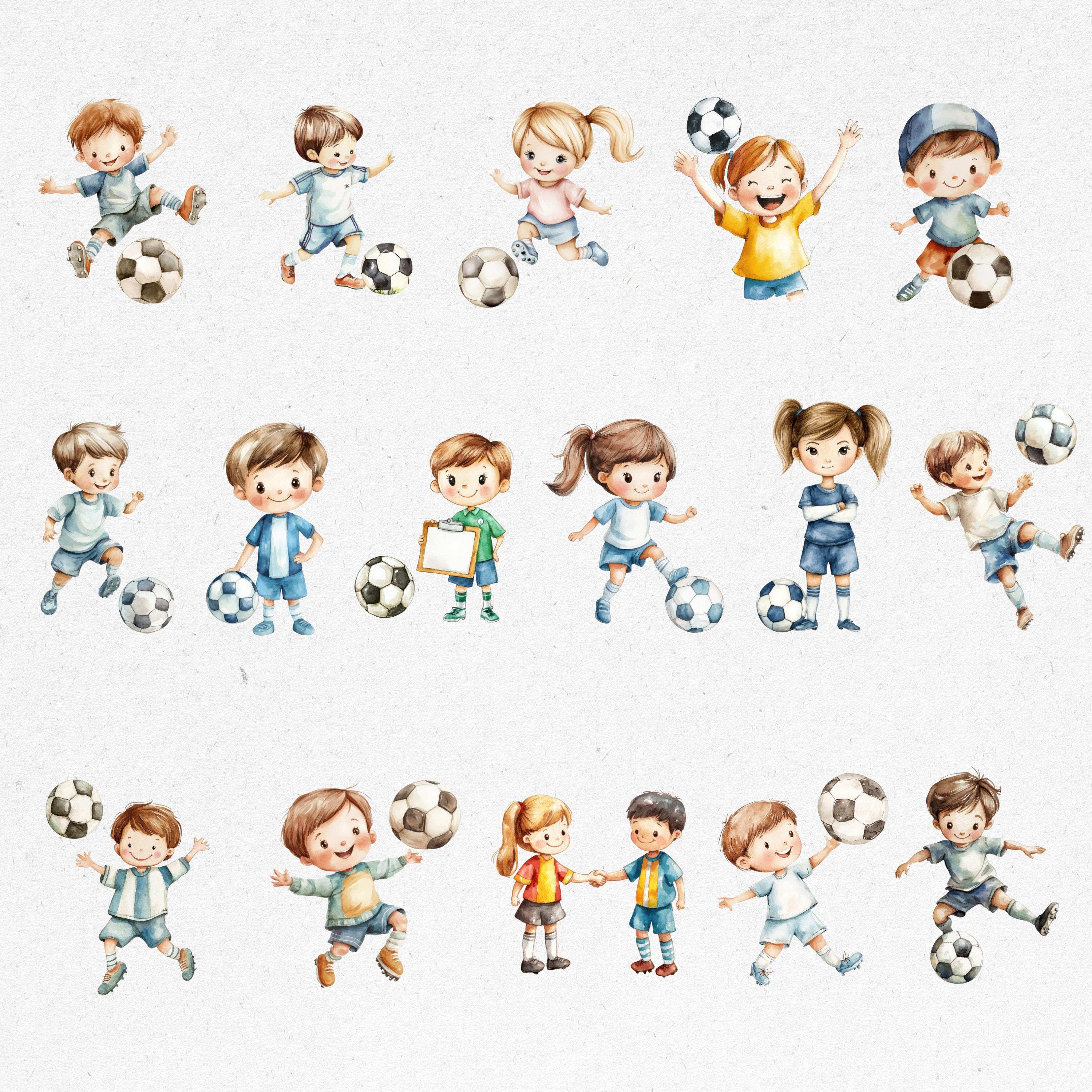 Watercolor Soccer Clipart: Sports Illustrations (digital Download) - Etsy