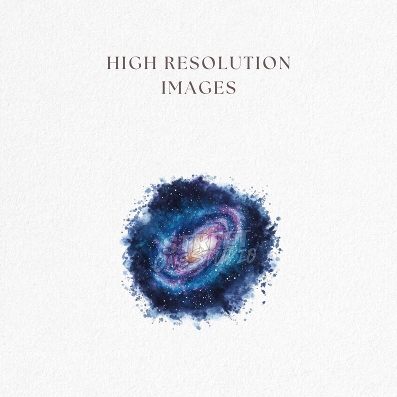 Watercolor Galaxy Clipart: Cosmic Space Art PNG (digital Download, 10 ...