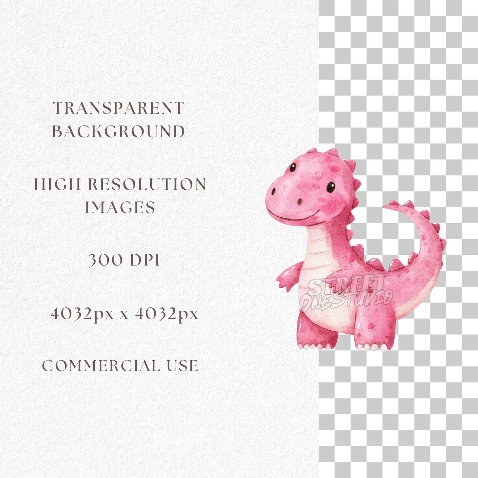 Pink Dinosaur Clipart Bundle: Watercolor Dino PNG (digital Download) - Etsy