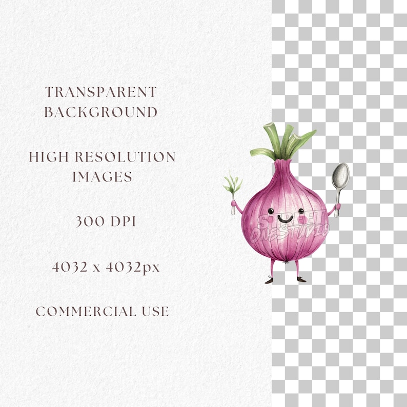 Cute Onion Clipart Bundle, Kawaii Onion Character PNG, Watercolor ...