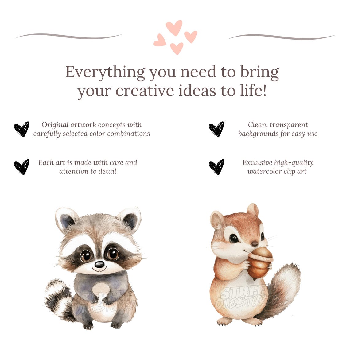 35 Watercolor Forest Clipart, Cute Woodland Animals PNG, Enchanted ...