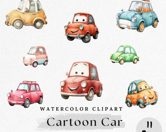 Cute Car Clipart | Adorable Car Clipart Bundle | 10 High-quality ...