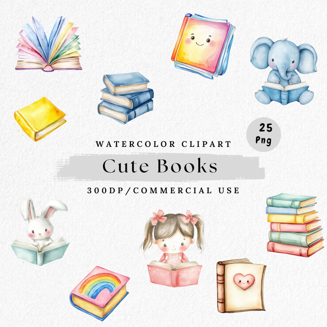 Books Clipart PNG, Cute Bunny and Elephant Reading Book, Storytime Clip ...