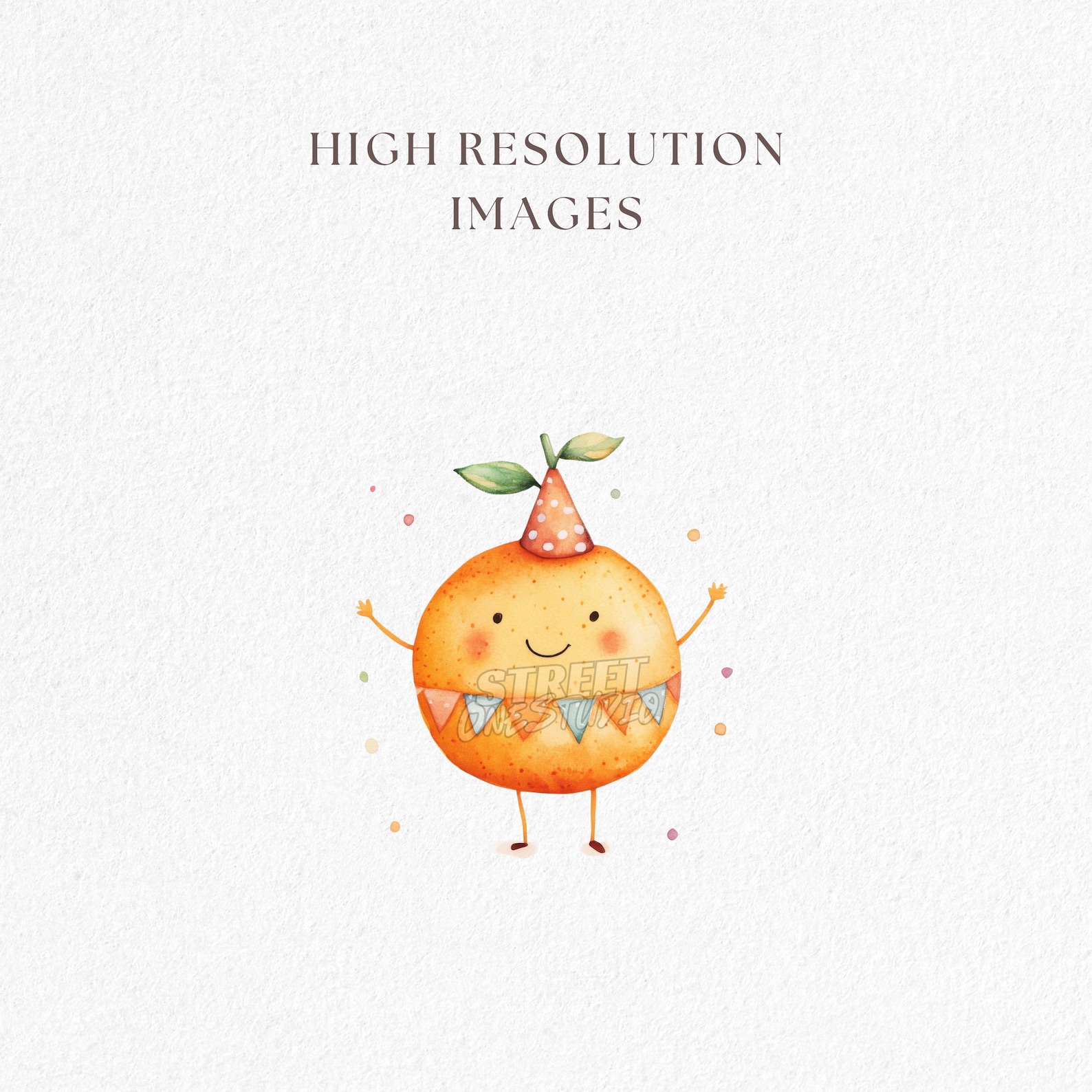 Cute Orange Character Clipart, Watercolor Orange, Orange Clipart PNG ...