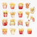 French Fries Clipart Bundle, Cute Fries Character PNG, Fast Food Art ...