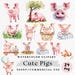 Pig Clipart, Watercolor Pig PNG, Cute Farm Animal Clip Art, Baby Pig ...