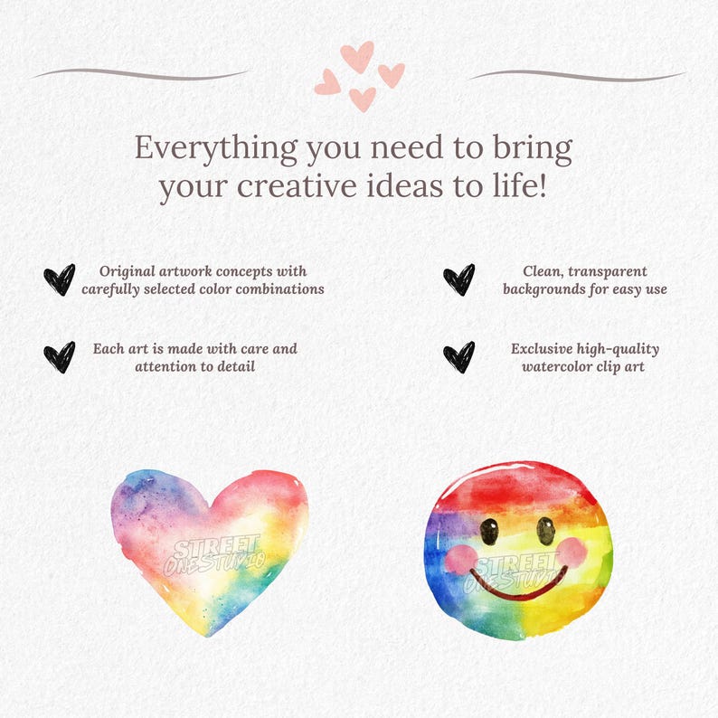 Watercolor Rainbow Clipart Bundle: Nursery & Birthday Decor (digital ...