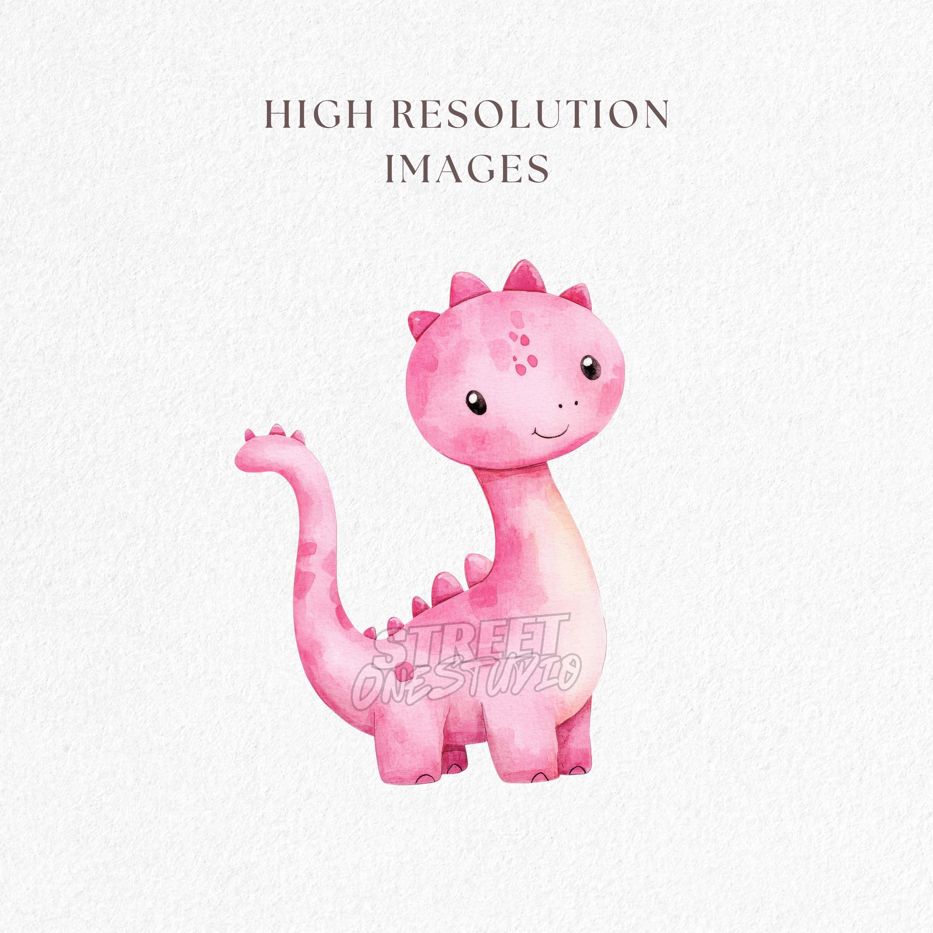 Pink Dinosaur Clipart Bundle: Watercolor Dino PNG (digital Download) - Etsy