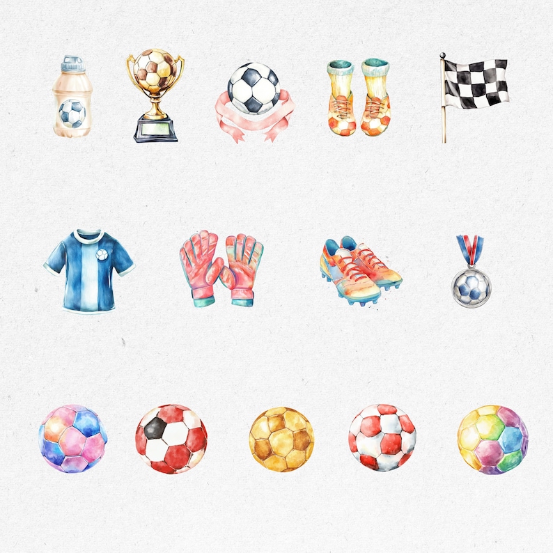 Watercolor Soccer Clipart: Sports Illustrations (digital Download) - Etsy