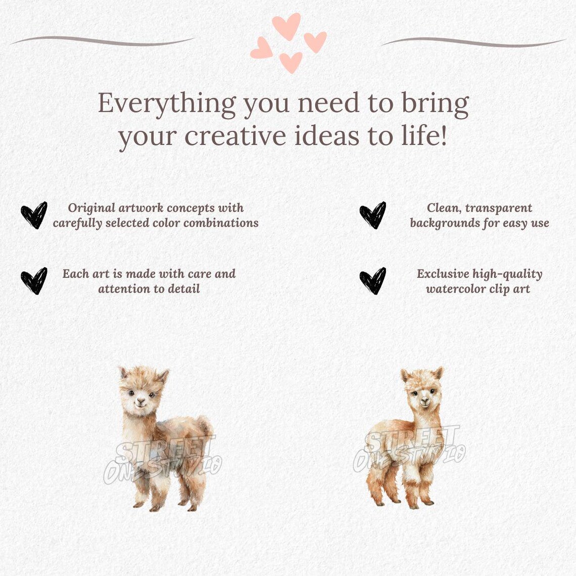 Fluffy Alpaca Clipart, Cute Alpaca PNG, Watercolor Alpaca, Cartoon ...