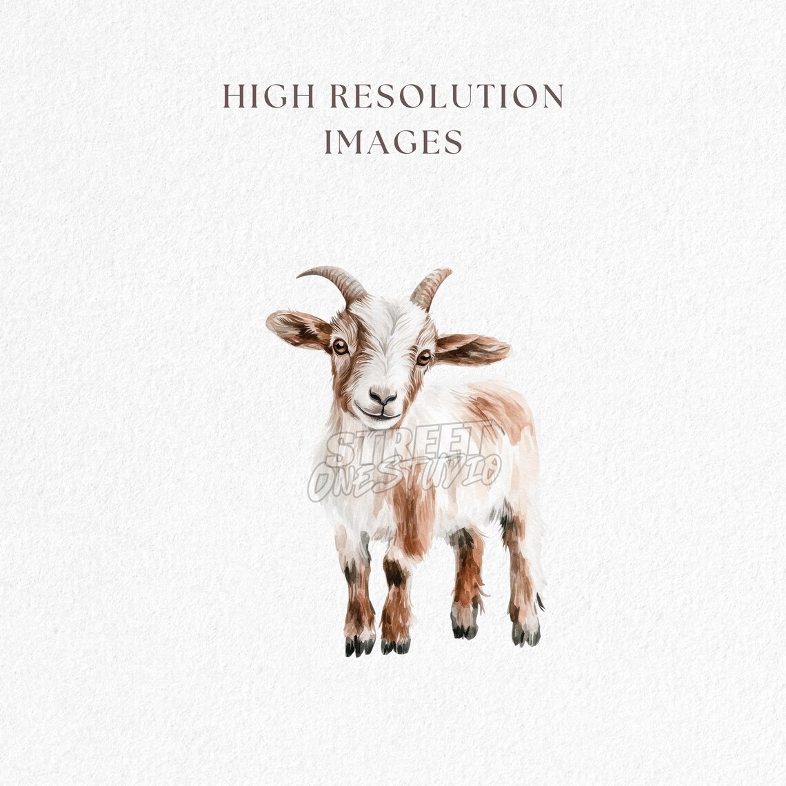 Watercolor Goat Clipart: Farm Animal Pngs (digital Download, 21 Files ...