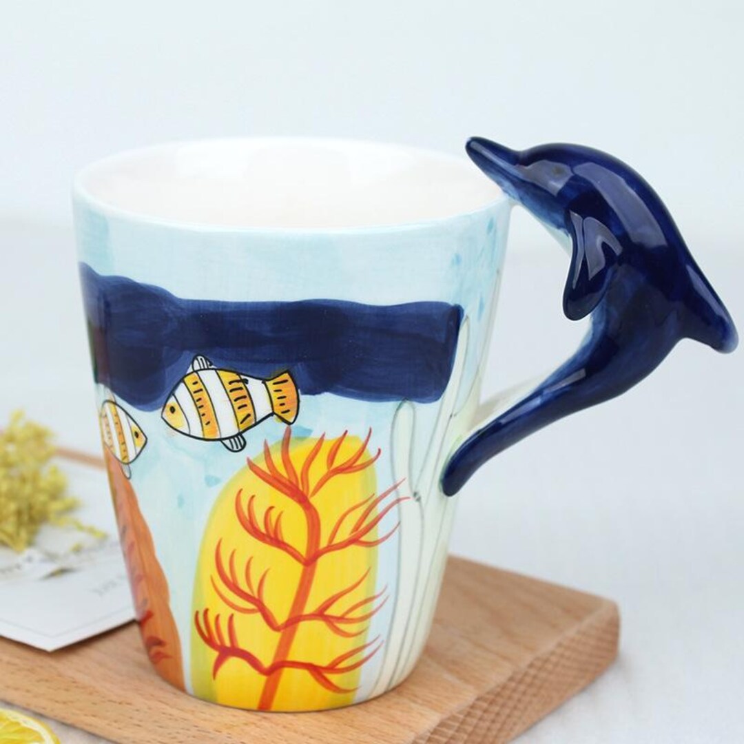 Delphin Becher - Keramik - 15 fl. Unze. - Etsy.de