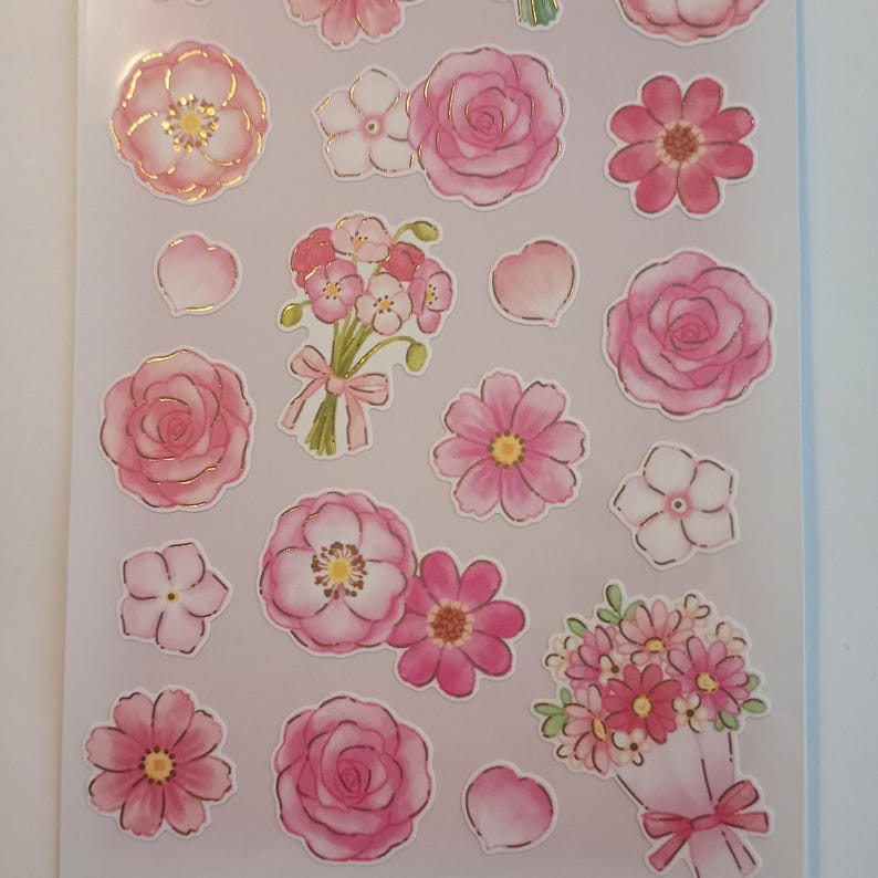 Japanese Flower Sticker "pink", Daiso - Etsy